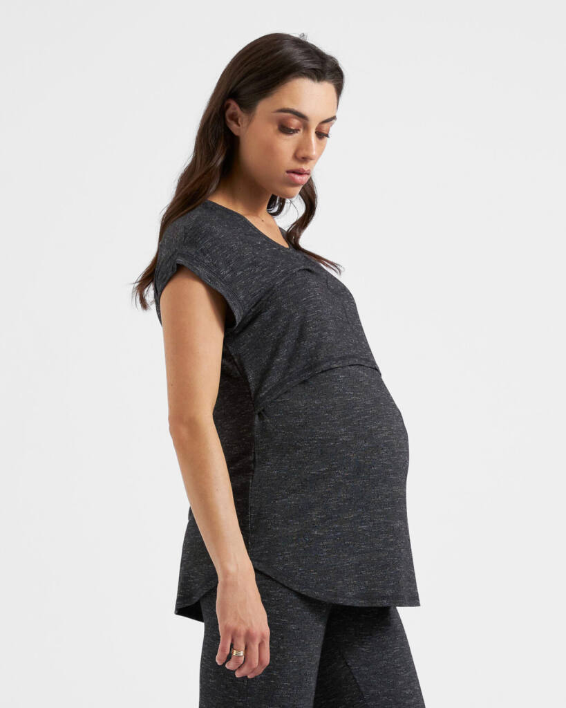 Dreamy PJ Maternity & Nursing Top – Granite – 3 Bears Maternity